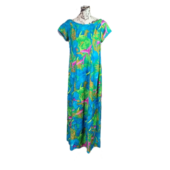 Evelyn Margolis | Dresses | Vintage Evelyn Margolis Hawaiian Maxi Dress ...